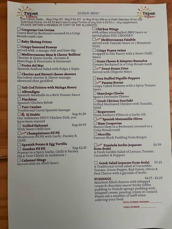 Menu at White Swan pub & bar, Derby, White Swan Inn