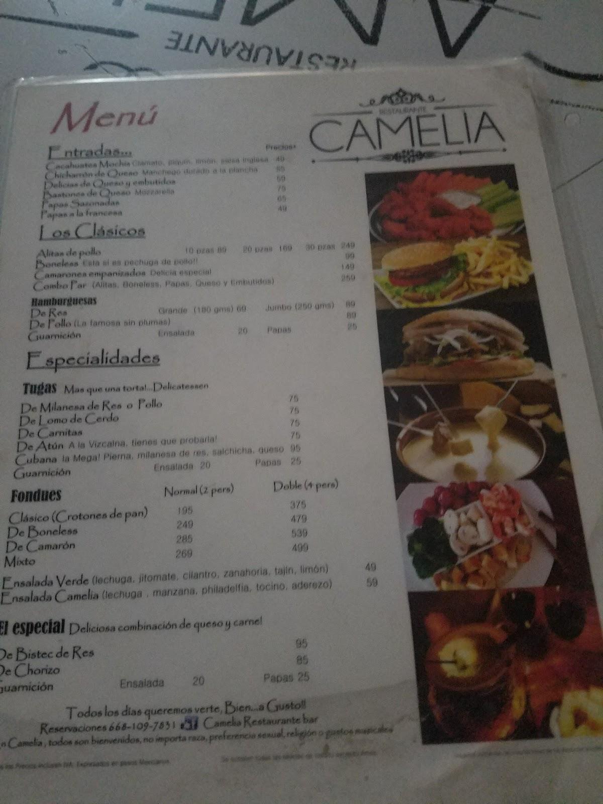 Menu at CAMELIA Restaurante, Los Mochis, Blvd. Antonio Rosales 985
