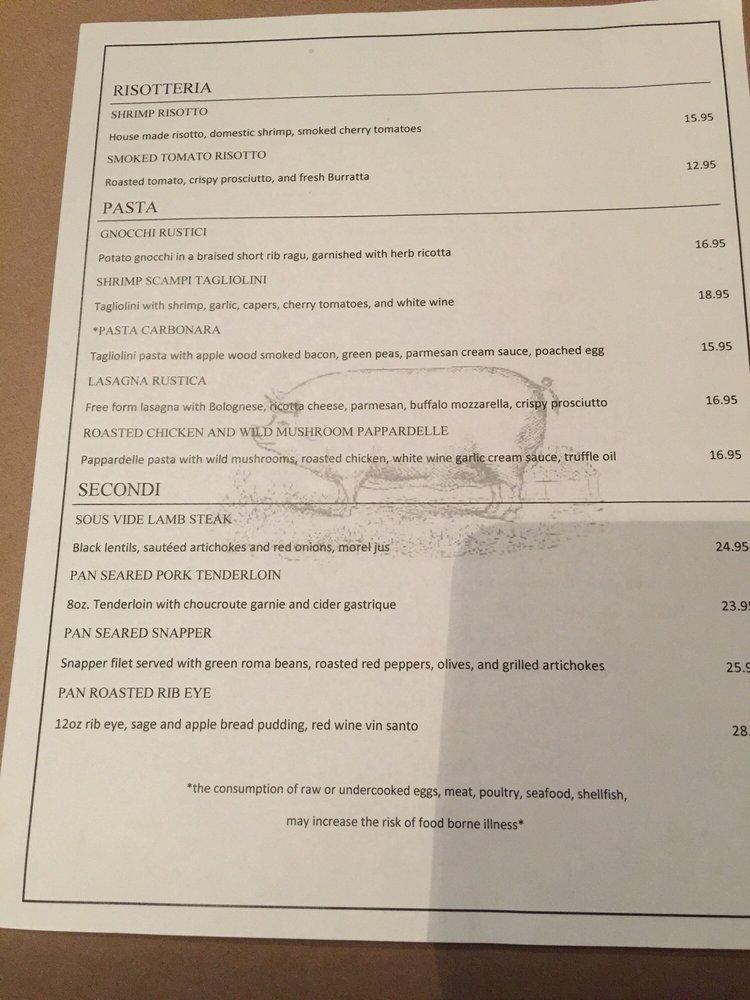 Menu at Cucina 503 restaurant, Augusta