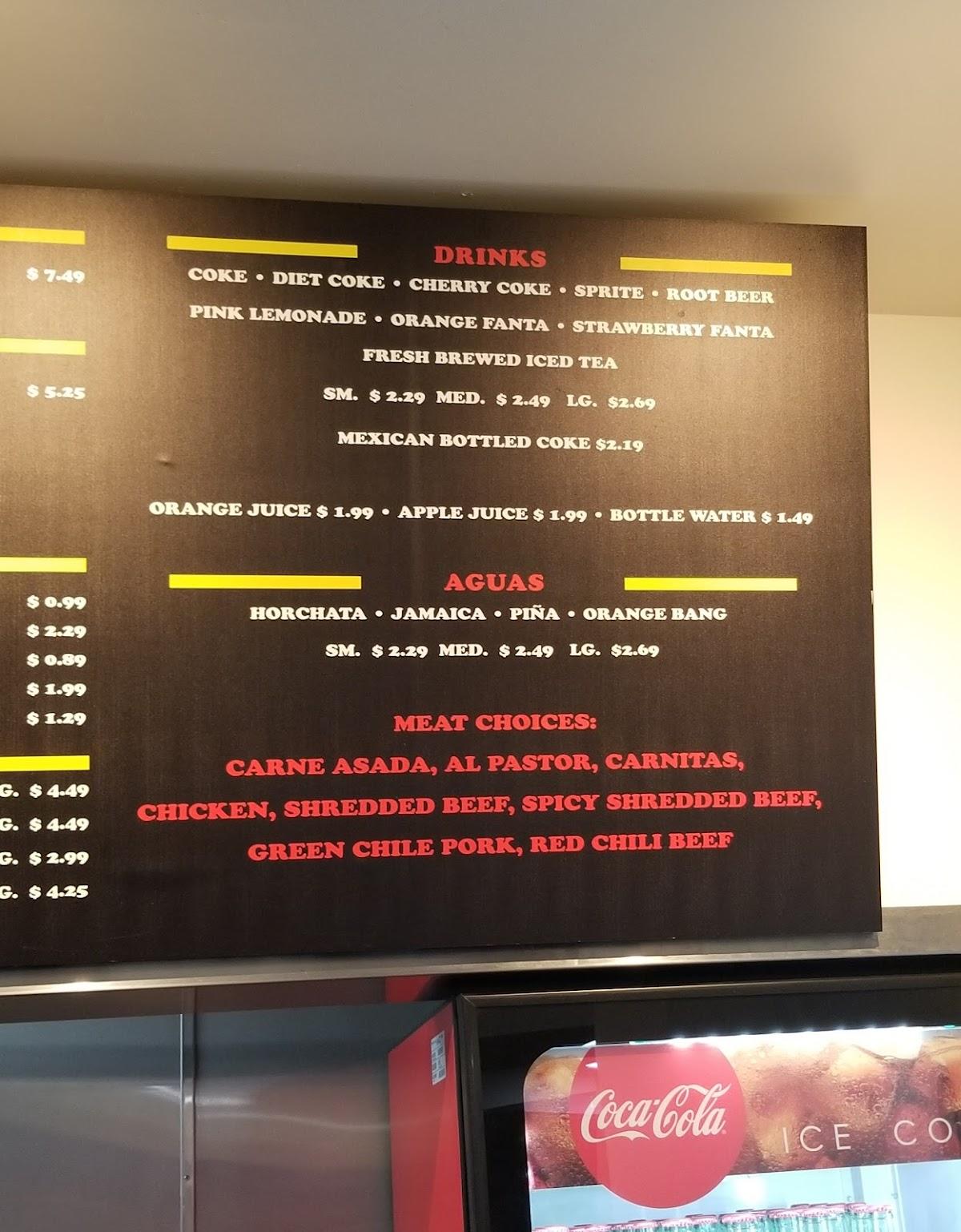 Menu at Pepes finest Mexican food restaurant, Hawaiian Gardens