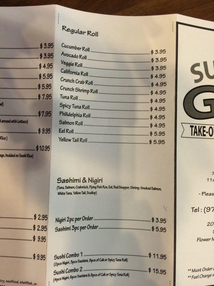 Menu at Sushi Go restaurant, Flower Mound