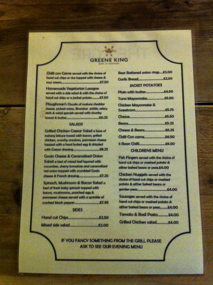 Menu at The Acre pub & bar, March