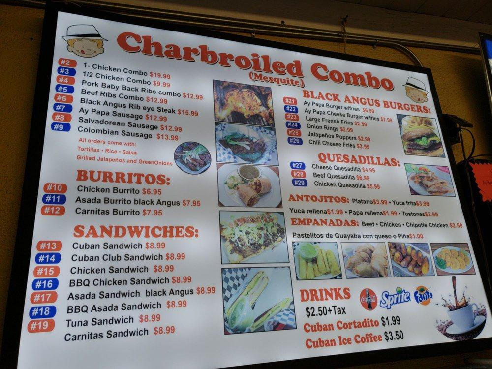 Menu at Ay Papa Que Rico restaurant, Los Angeles, Van Nuys Blvd