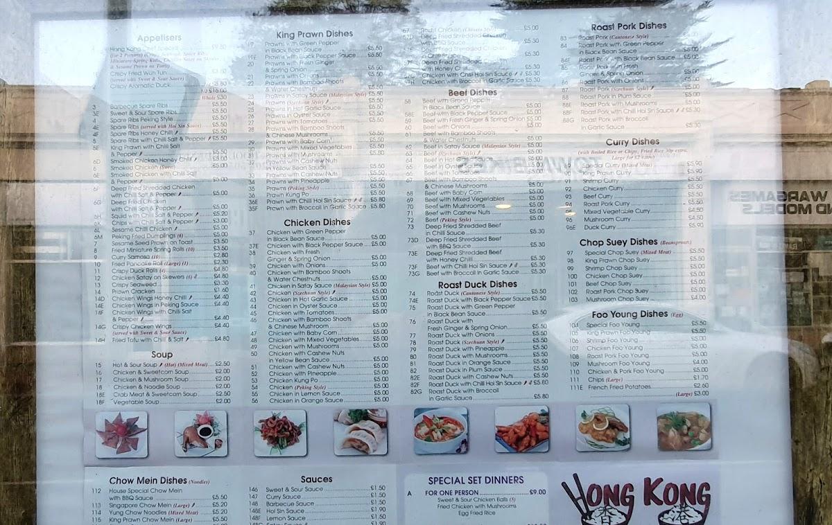 Menu at Hong Kong Chef fast food, Gosport