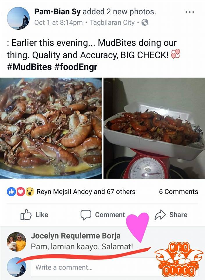 Menu at Mud Bites restaurant, Tagbilaran City