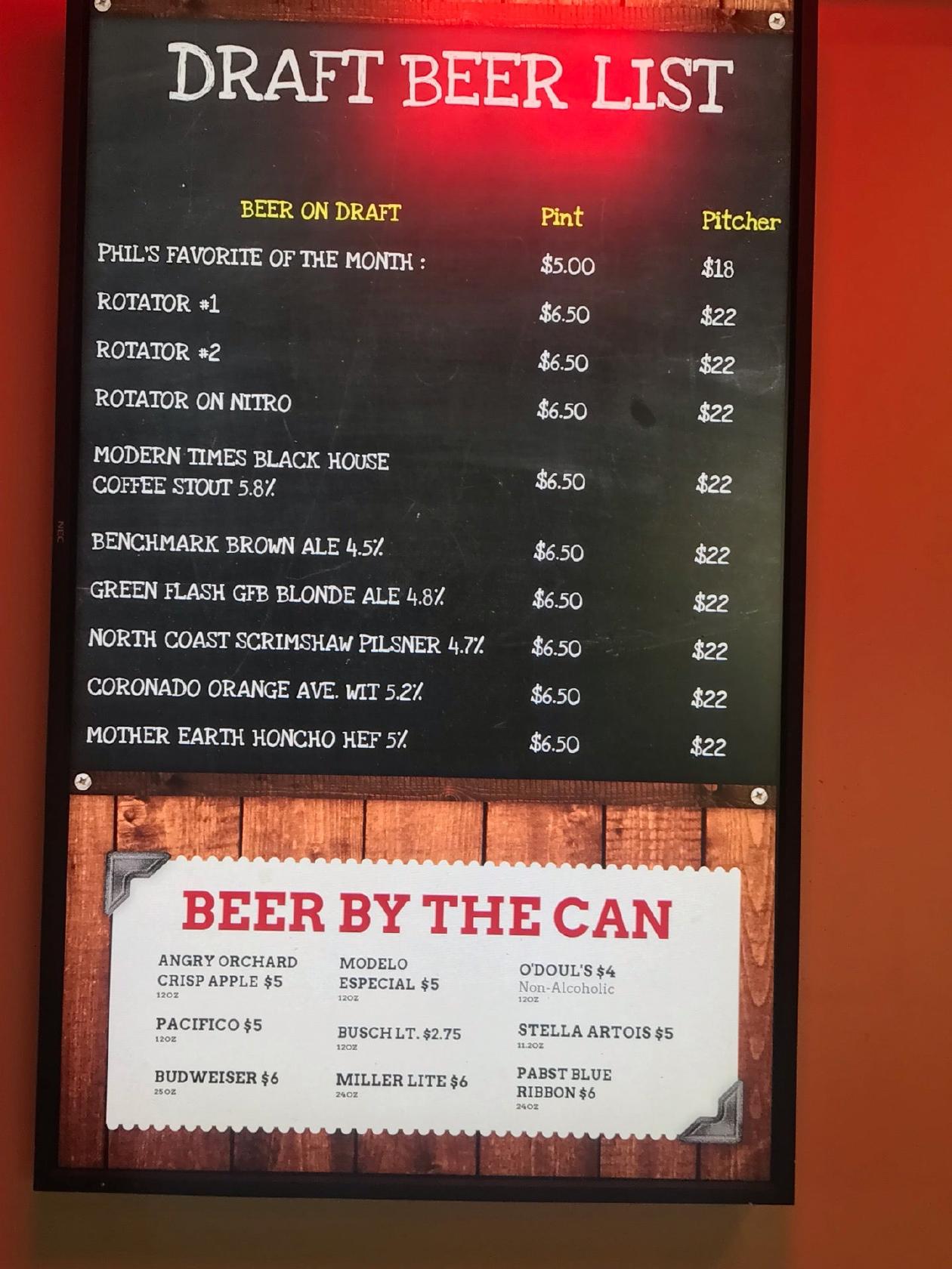 Menu at Phil's BBQ, Santee, Mission Gorge Rd