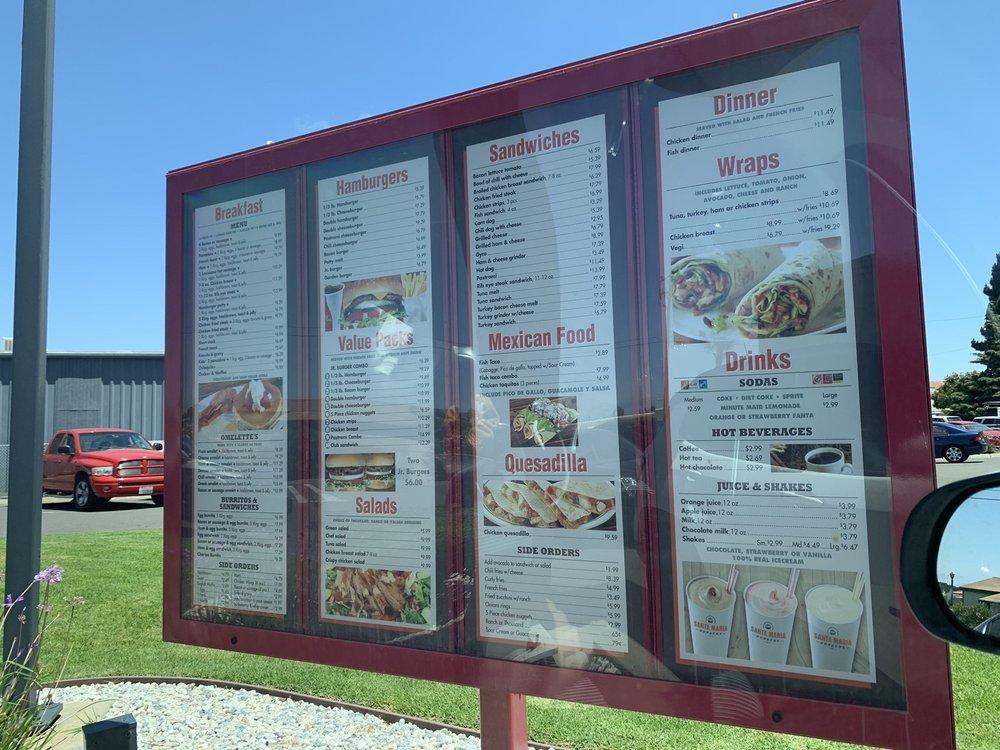 Menu at Santa Maria Burgers restaurant, Santa Maria, S Broadway