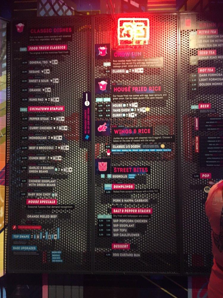 Menu at The Rice Box restaurant, Houston, S Shepherd Dr