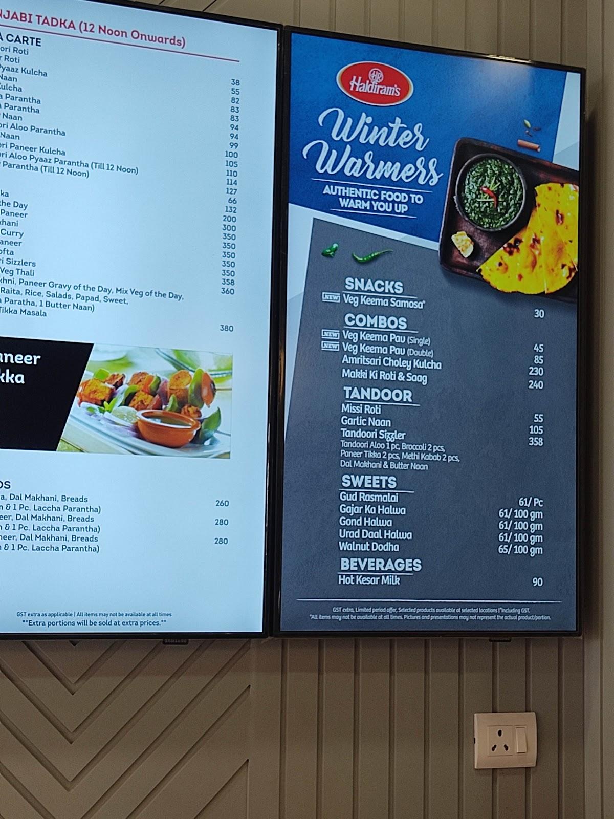 Menu at Haldiram's - Gajraula, Gajraula