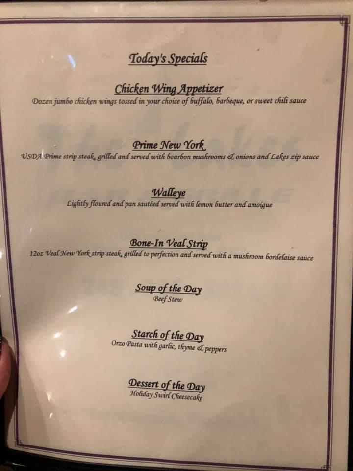 Menu at The Lakes Bar & Grille, Commerce Charter Township