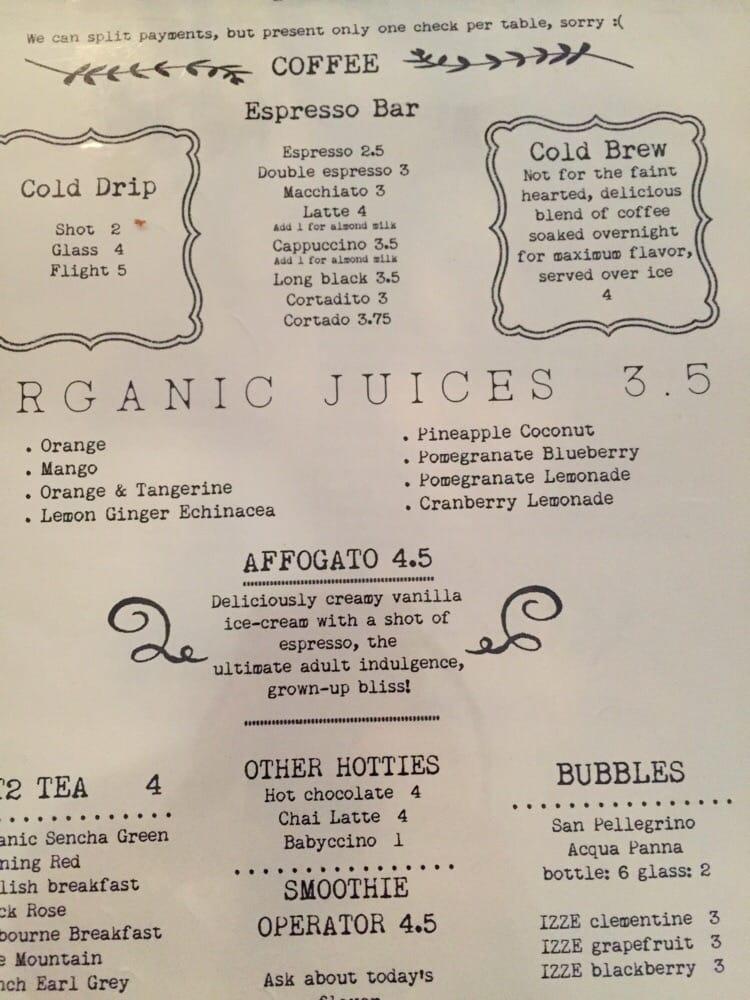 Menu at Threefold Cafe, Coral Gables, 141 Giralda Ave