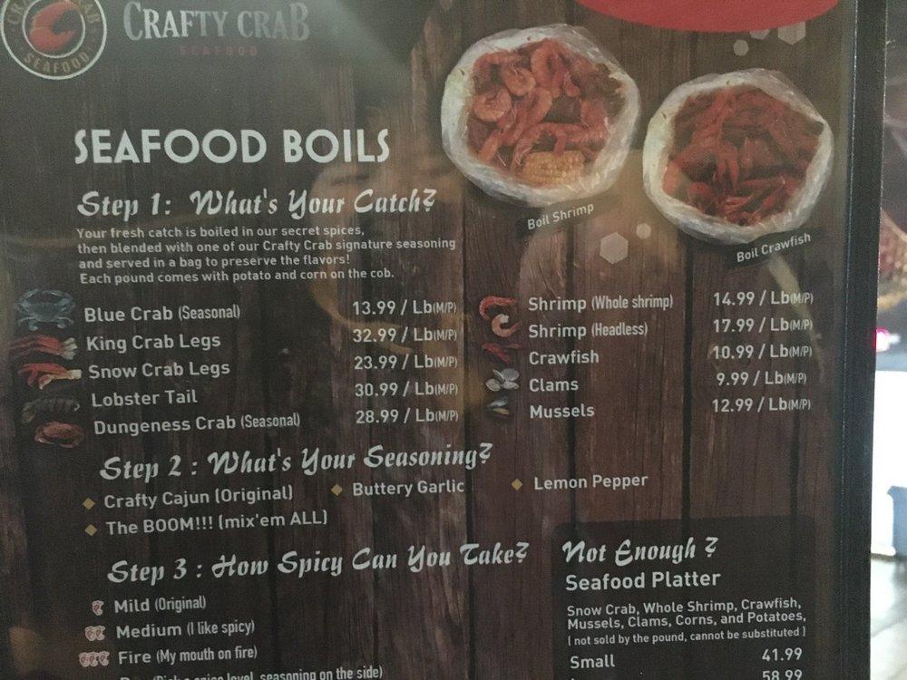 Menu at Crafty Crab Apalachee Pkwy restaurant, Tallahassee, Apalachee Pkwy