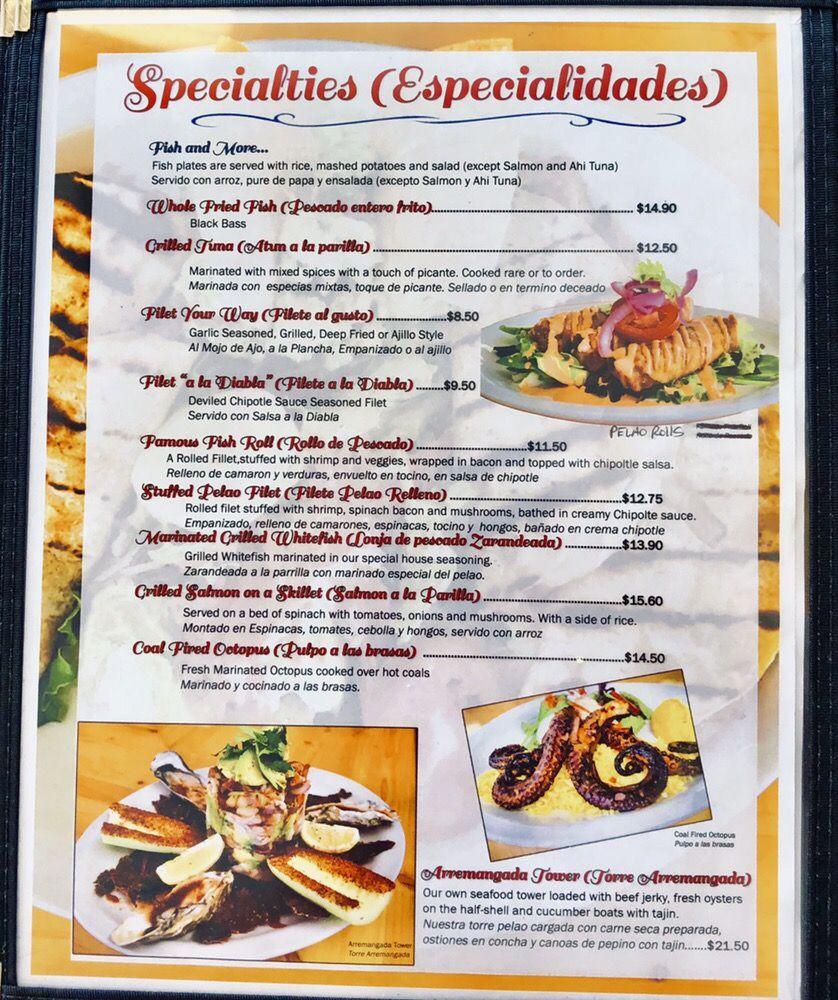 Carta del restaurante El Camaron Pelao, Anthony