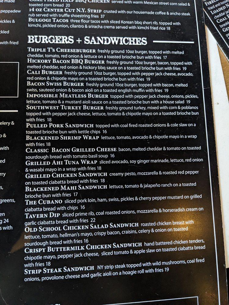 Carta del pub y bar Tommy's Tavern + Tap, Bridgewater