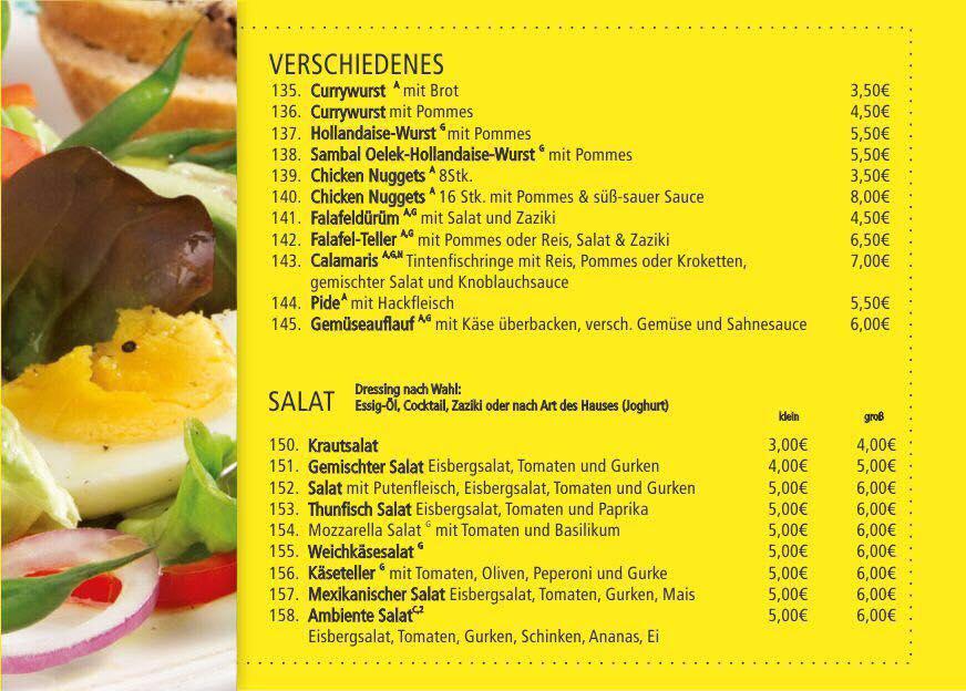 Menu at Bistro Ambiente Holle restaurant, Holle