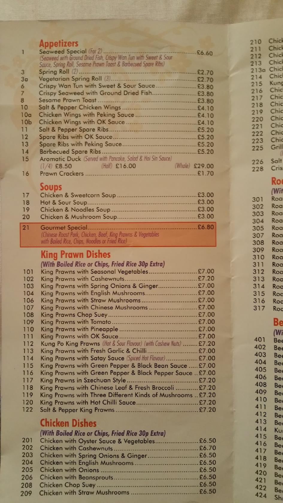 Menu at Gourmet Kitchen Thirsk fast food, Thirsk