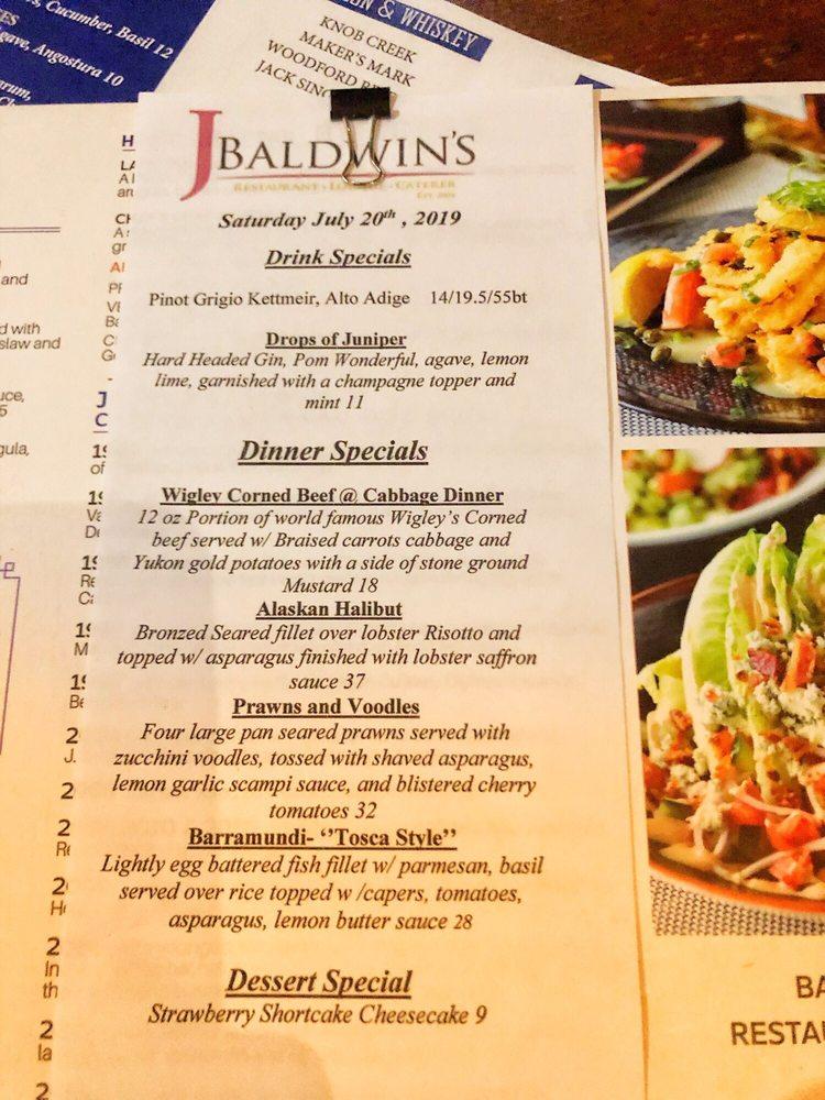 Menu at J.Baldwin's Restaurant, Charter Township of Clinton