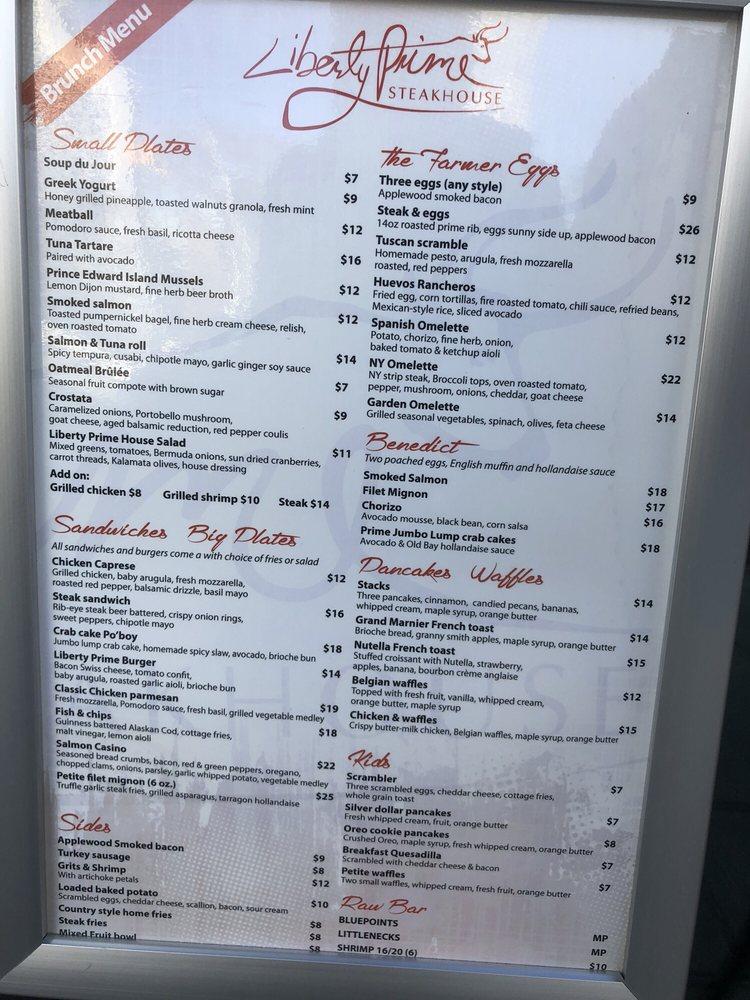 Menu at Liberty Bar, Jersey City