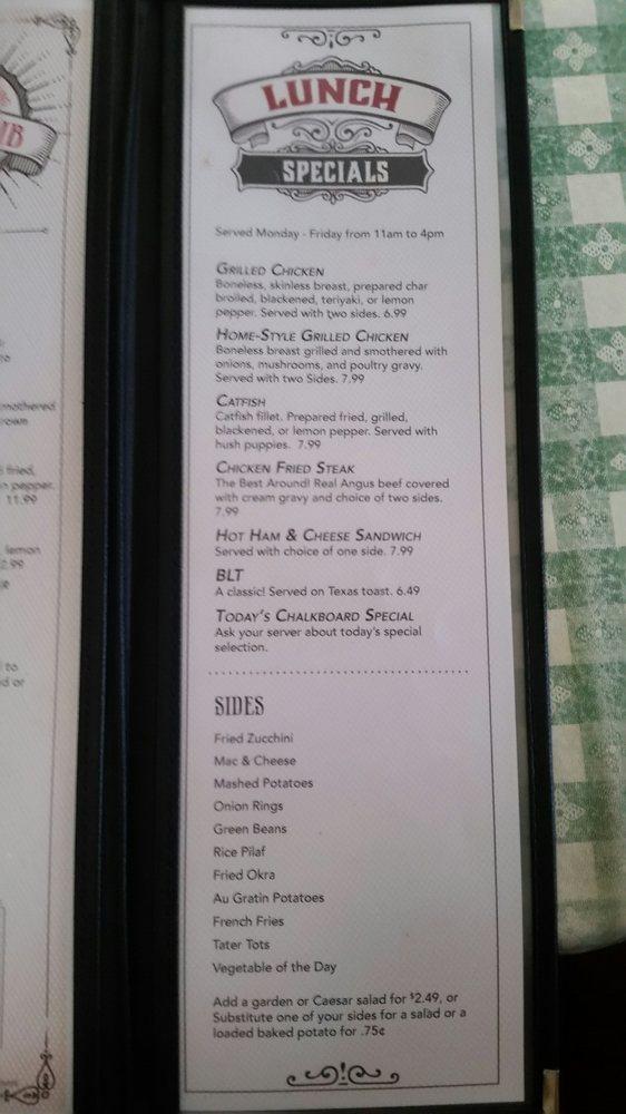 Menu at Blake's Cafe, McQueeney