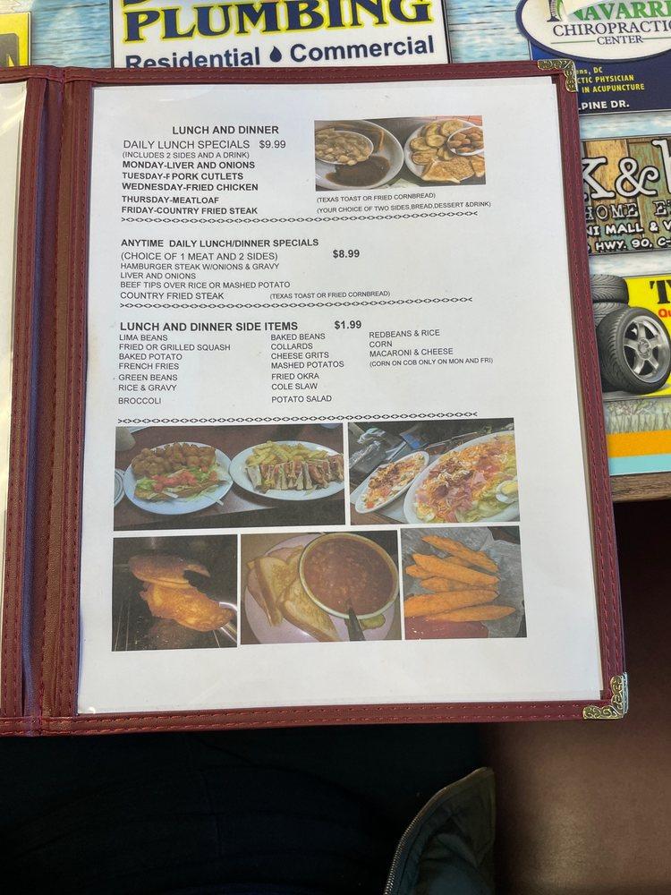 Menu at Cisco's Restaurant, Milton