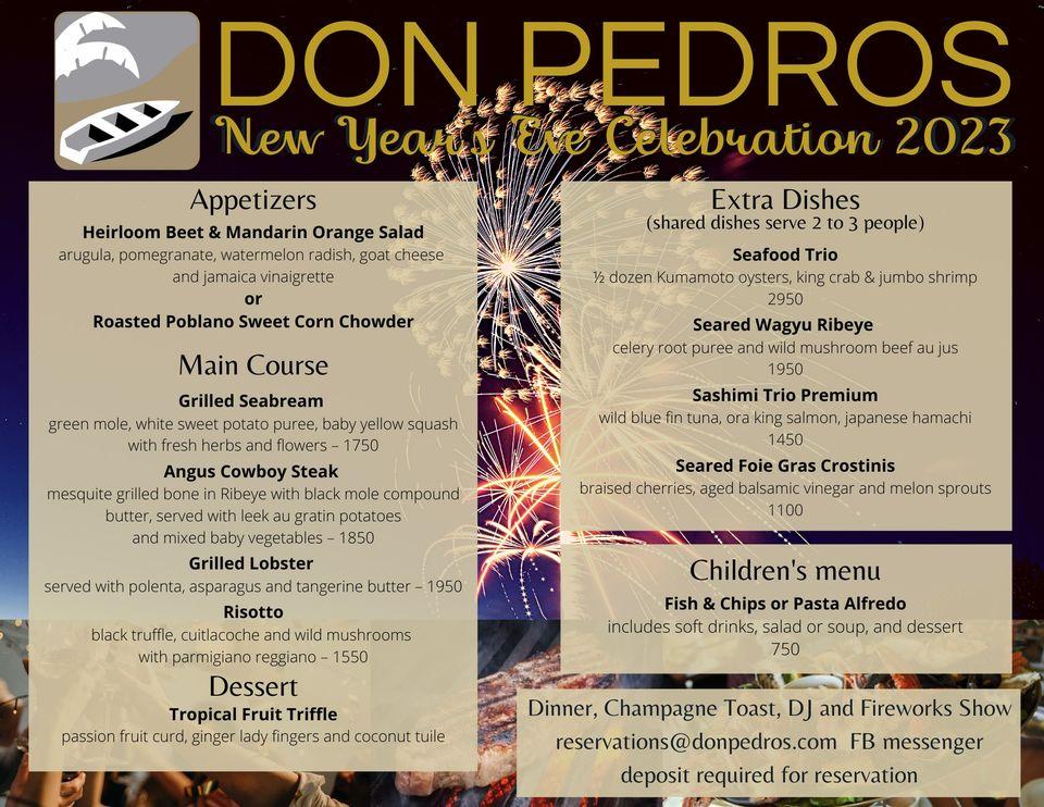 Menu at Don Pedro's Restaurant & Bar, Sayulita