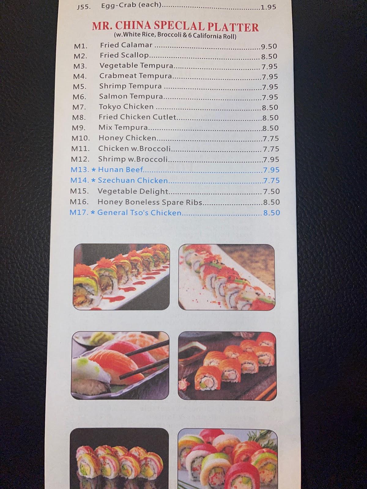 Menu at Mr China restaurant, Hamilton Township, 957 NJ-33