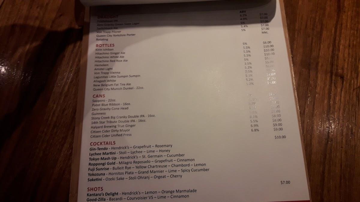 Menu at Red Square pub & bar, Burlington