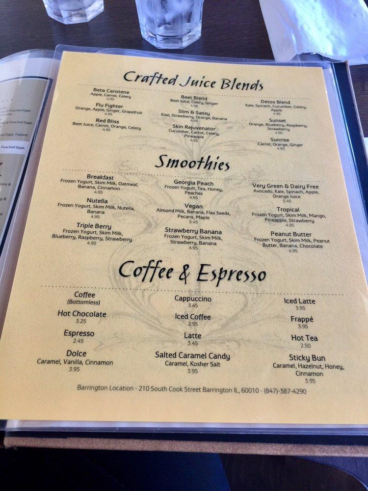 Menu at Southern Belle's restaurant, Barrington