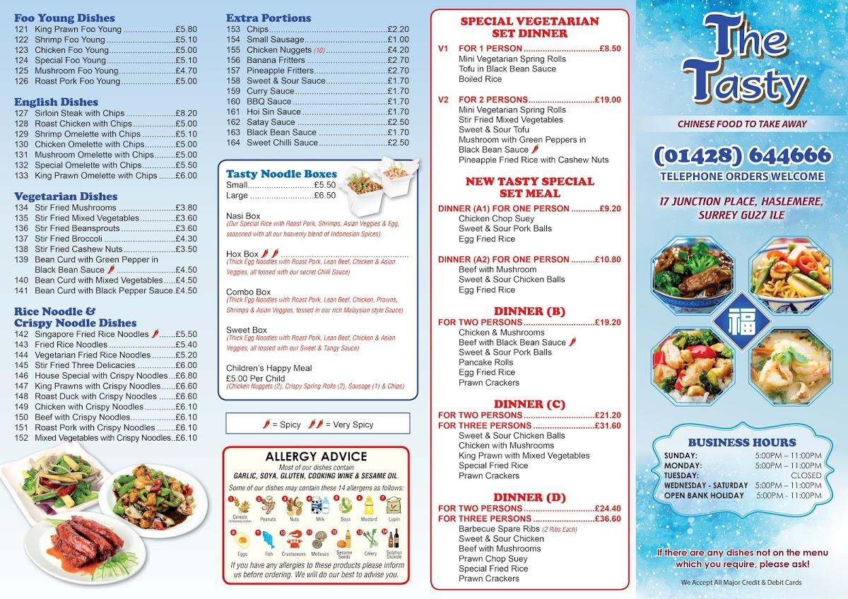 Menu at The Tasty fast food, Haslemere, 17 Junction Pl