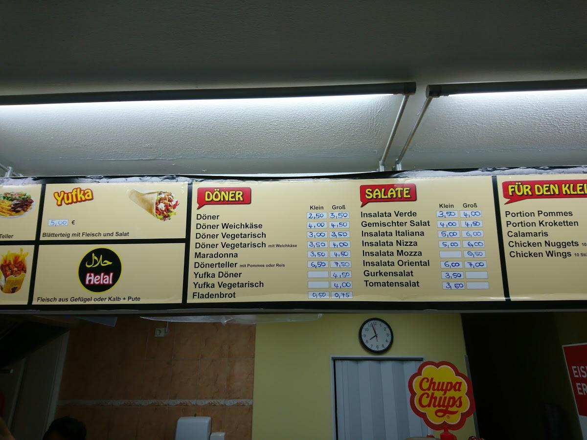 Menu at Jaal Mama restaurant, Saarbrücken