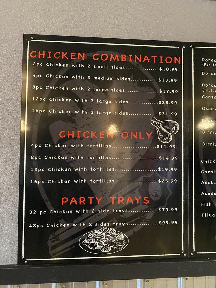 Menu at Javi’s Chicken And Churros restaurant, Grandview
