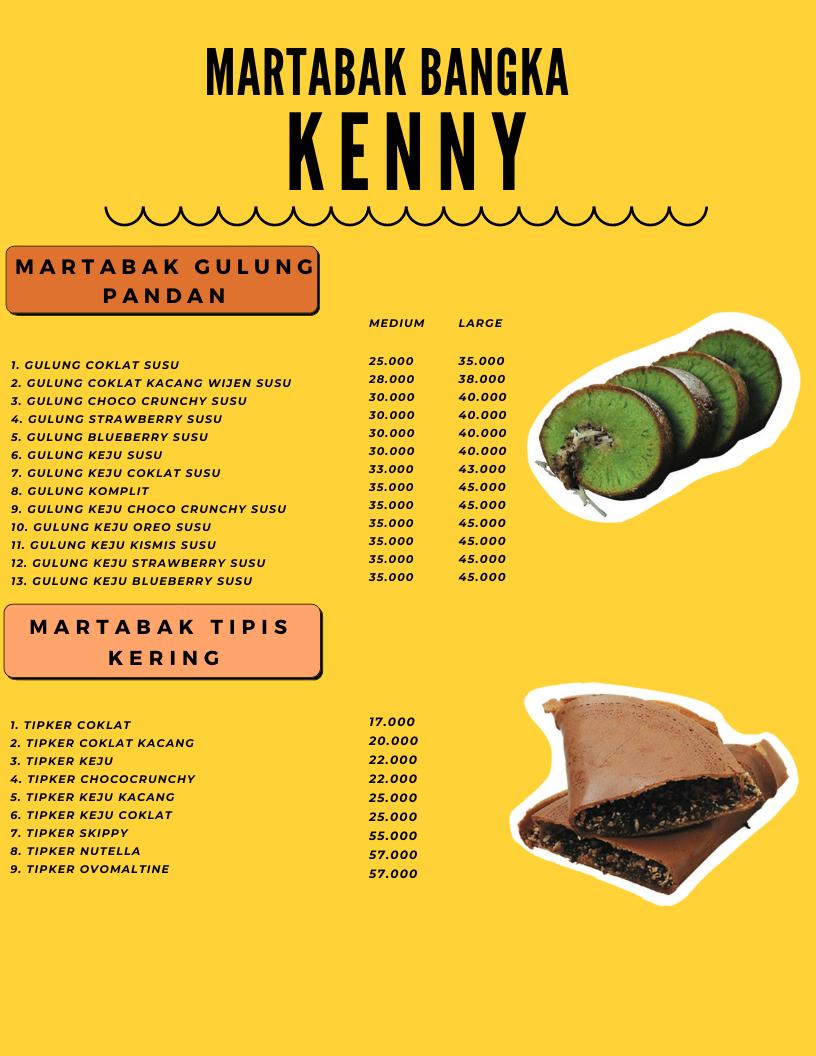 Carta del restaurante Martabak Bangka Kenny, Medang, Perumahan Medang ...