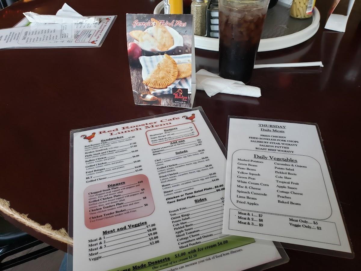 Menu at Red Rooster Cafe, Hendersonville, 801 W Main St