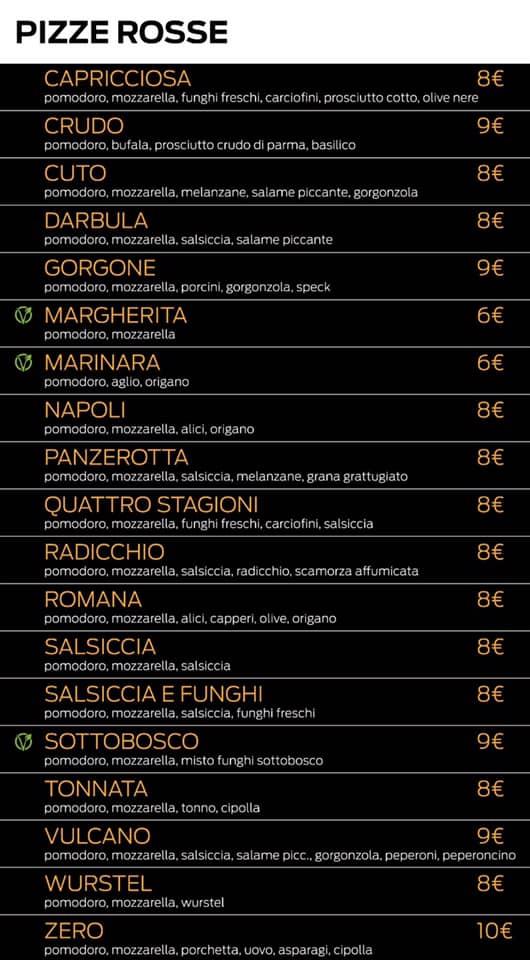 Carta del restaurante Santa Monica, Ancona