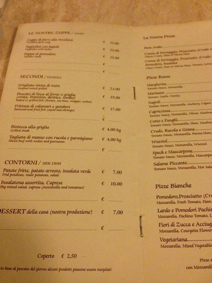 Menu da Caffè Roma pub & bar, Forte dei Marmi