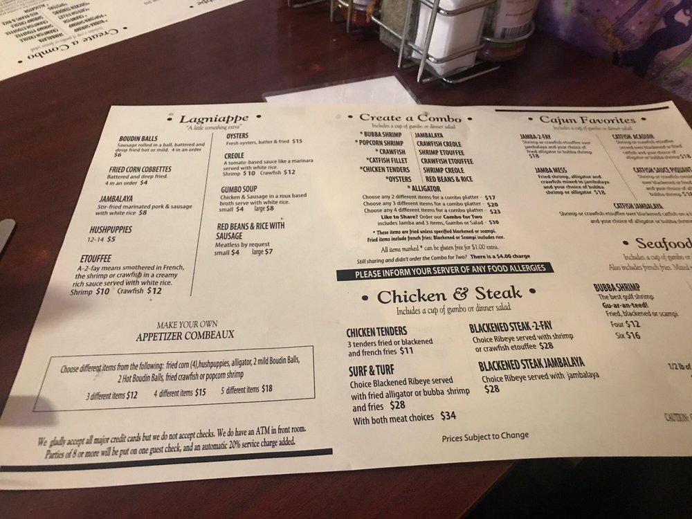 Menu at Cajun Connection restaurant, North Utica