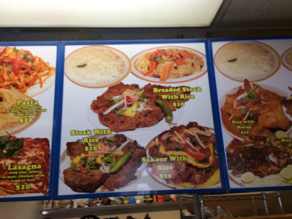 Menu at Noor Somali Restaurant, Salt Lake City