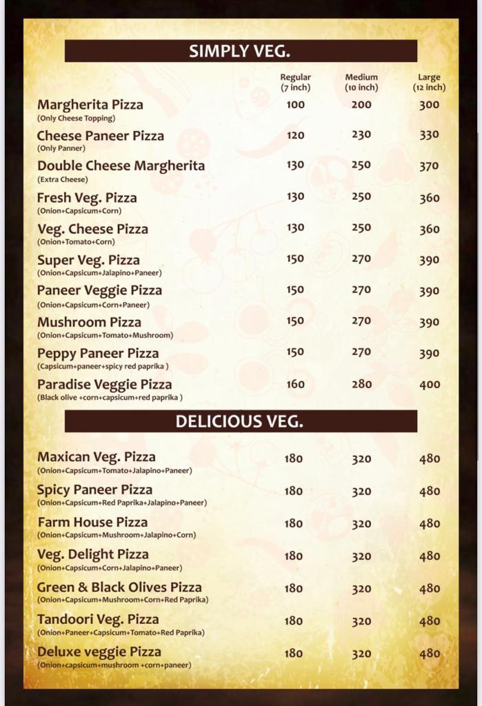 Menu at Pizza 360, Gurugram
