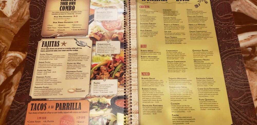 Menu at Rodeo Grande restaurant, Roanoke