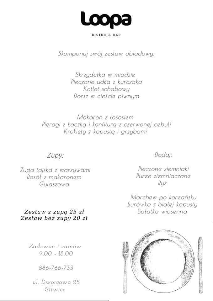 Menu at LOOPA Bistro&Bar, Gliwice