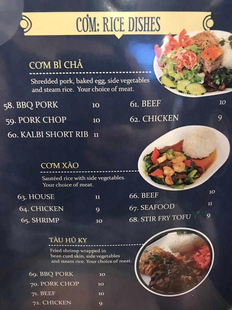Menu at Pho 77 Rialto restaurant, Rialto