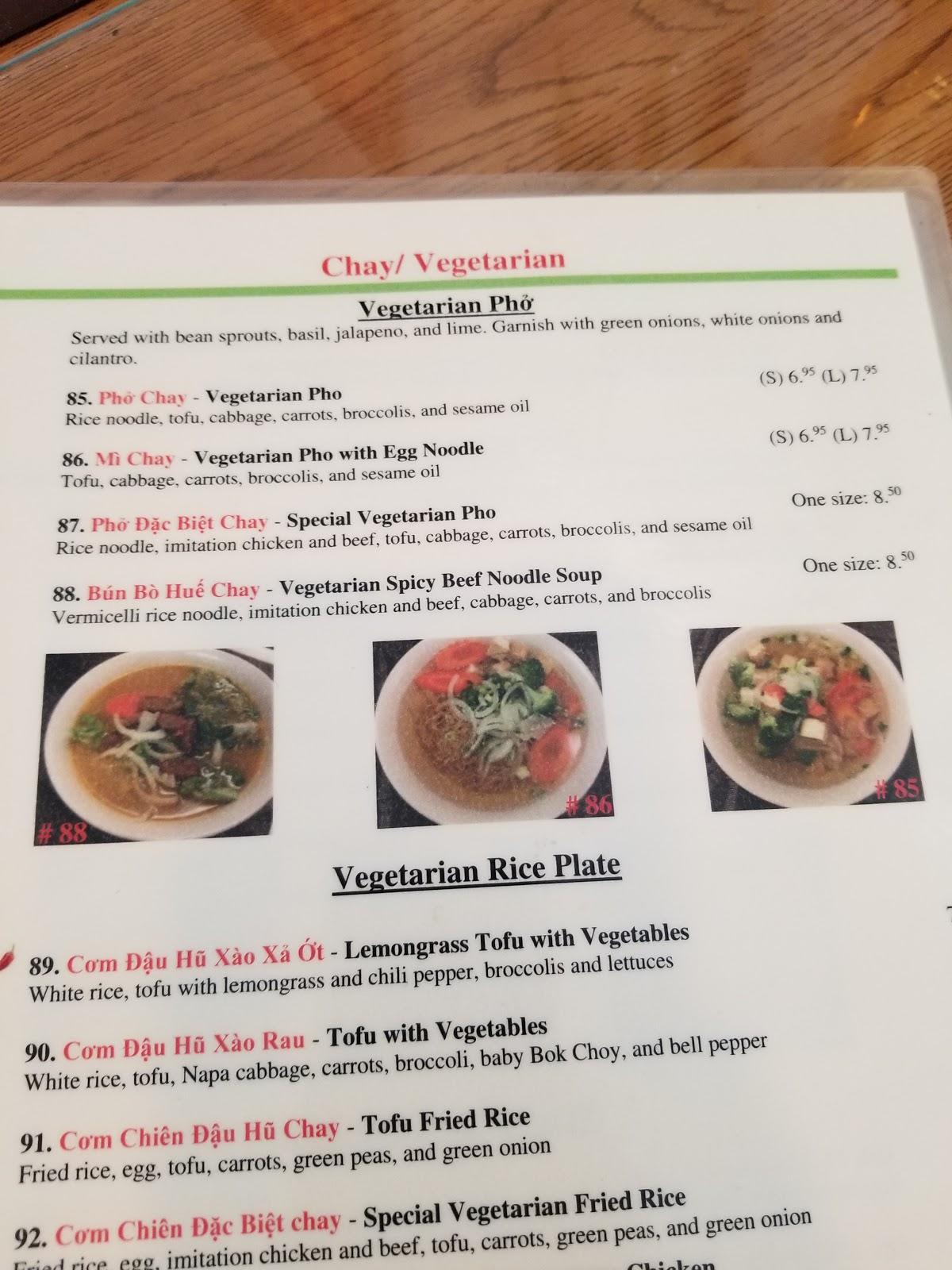 Menu at Phở 84 restaurant, Lynnwood, 196th St SW