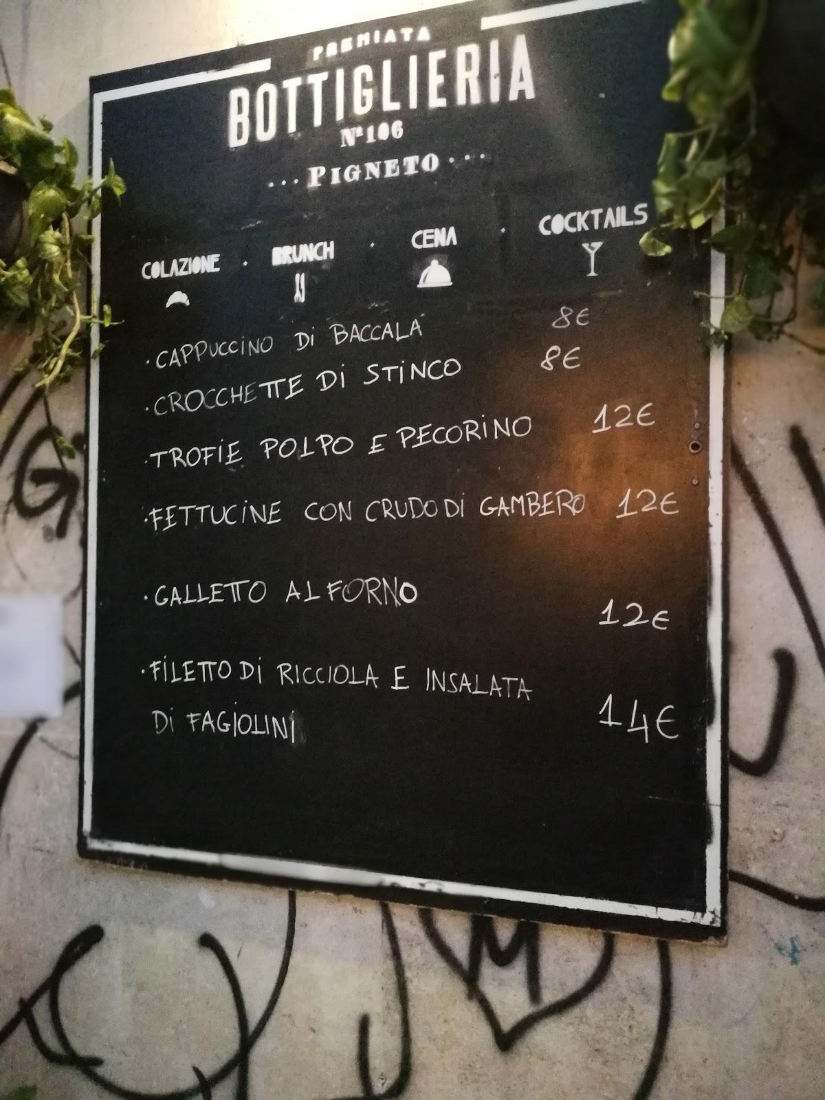 Menu au Bottiglieria Pigneto pub et bar, Rome