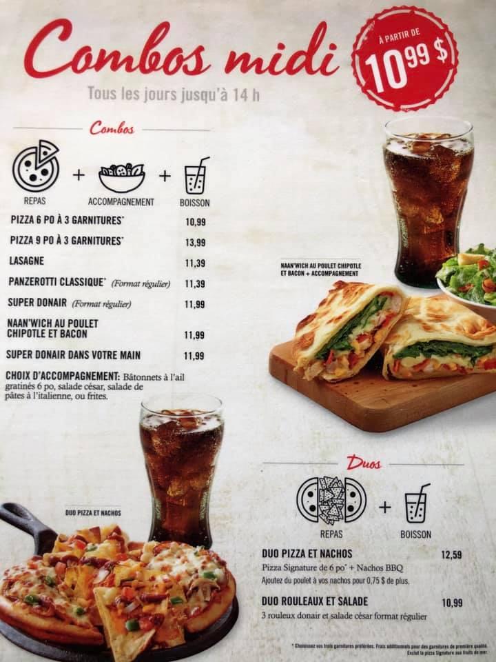 Menu at Pizza Delight pizzeria, Tracadie-Sheila
