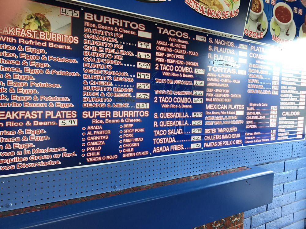Menu at Playa Azul Méxican Restaurant, Carson City