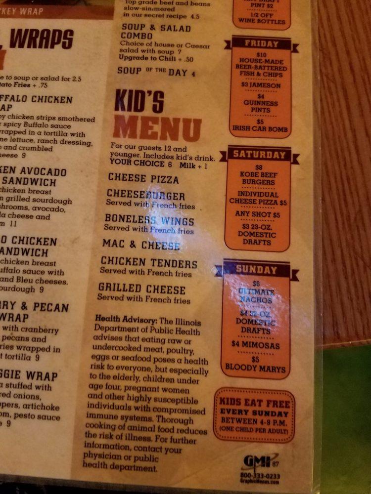 Menu at Pub 56, Aurora