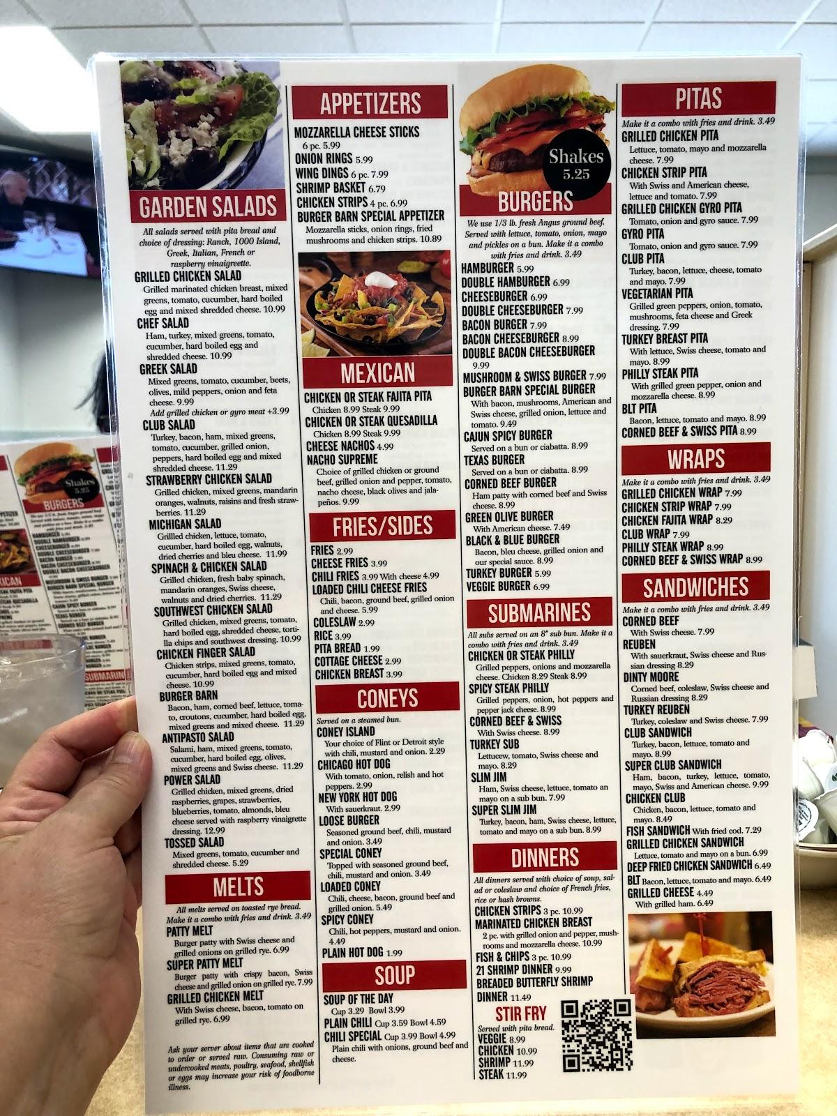 Menu at The Burger Barn Davison, Davison
