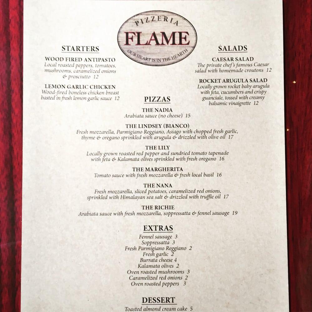 Menu at Flame Pizzeria, Los Angeles, Vanowen St