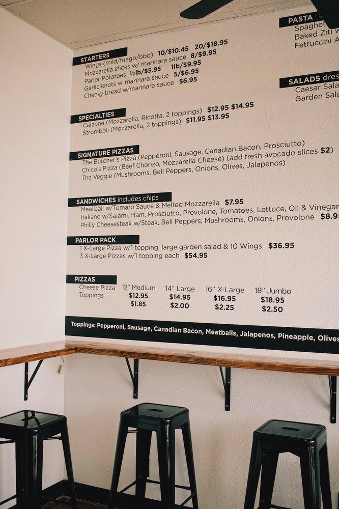 Menu at The Parlor Pizzeria, Rancho Cucamonga
