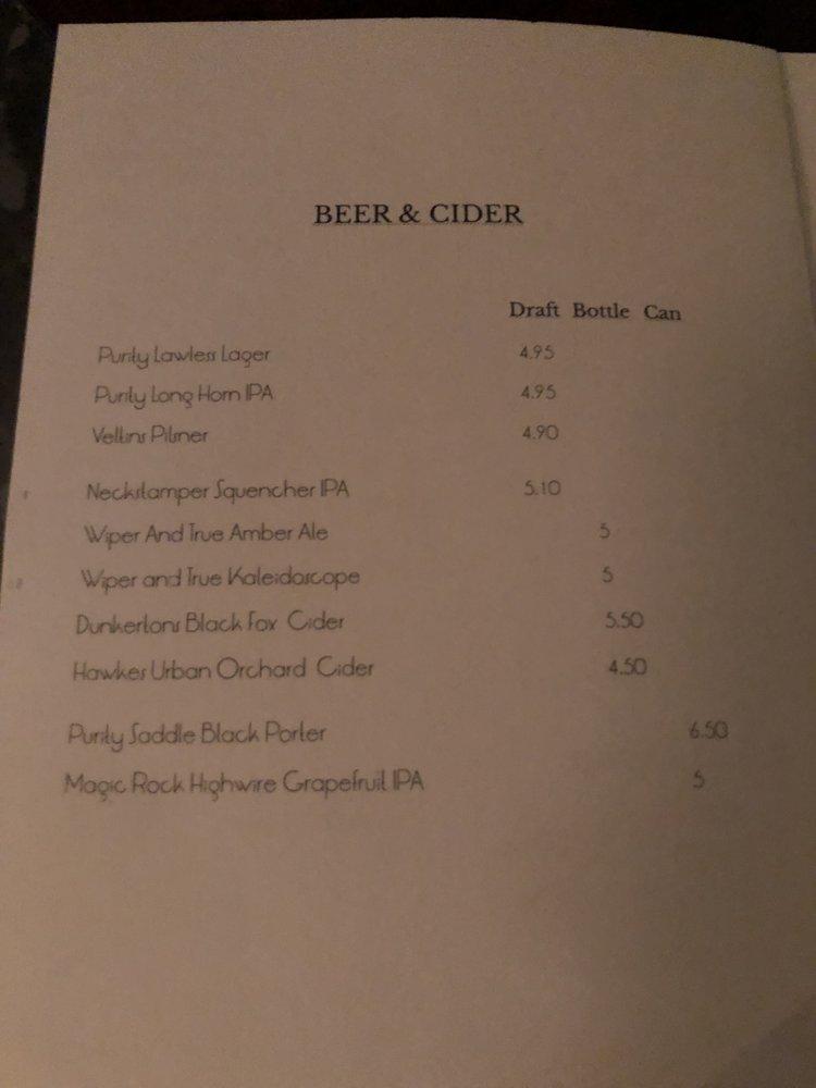 Menu at The Racketeer pub & bar, London, 105 King's Cross Rd